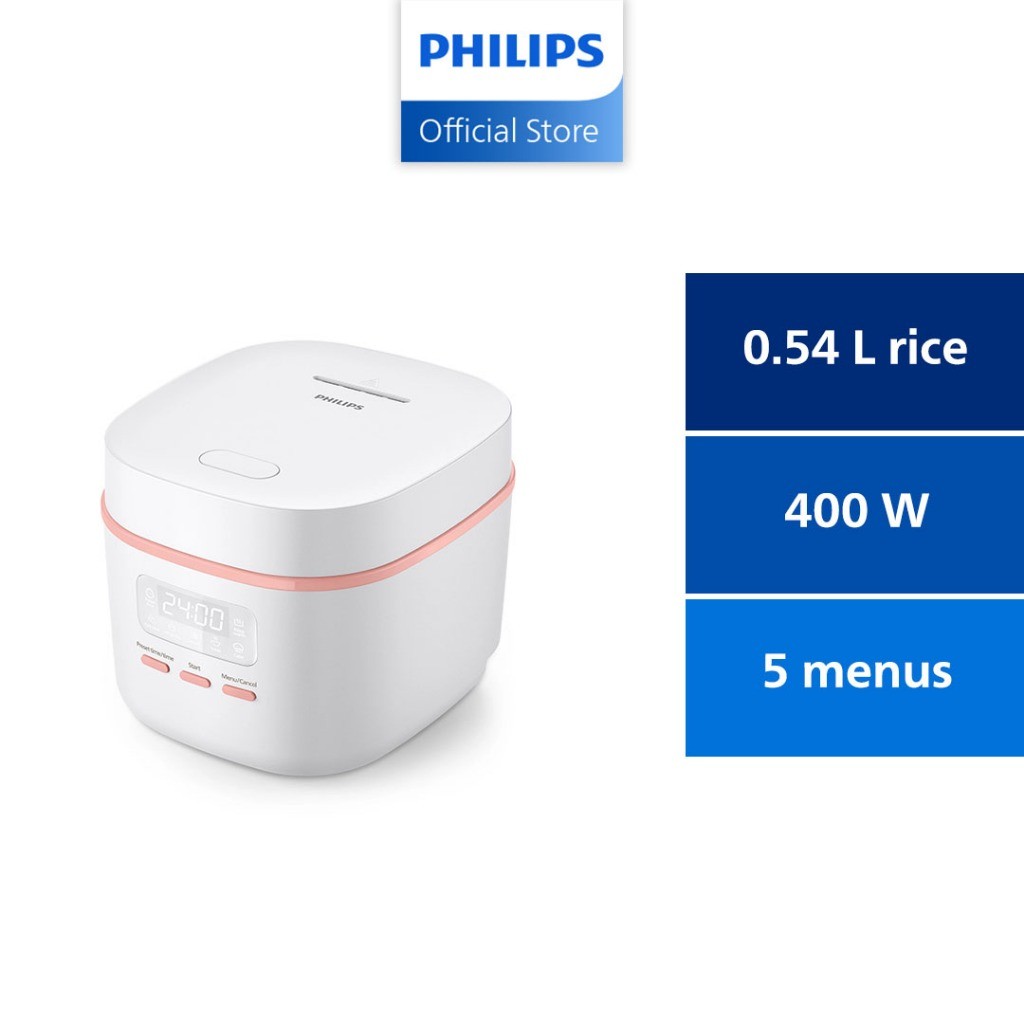Philips 3000 Series Mini Rice Cooker - White (0.54L) HD3064/62/HD3064 ...
