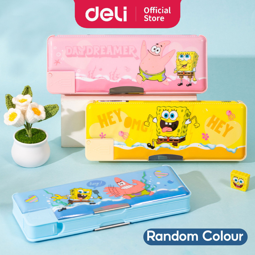 Deli SpongeBob SquarePants Series Hard Pencil Case with Sharpener ...