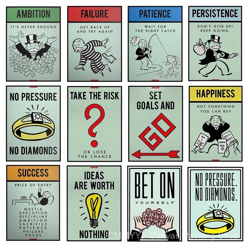 Monopoly Millionaire Money Poster Cartoon Character Inspirational ...