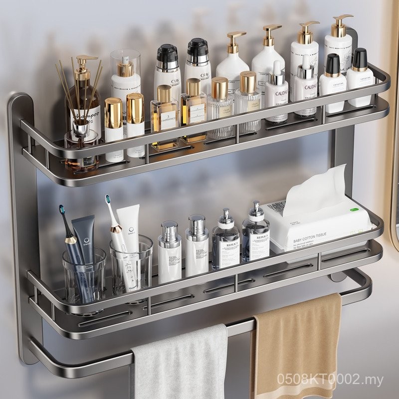 ** X Storage Rack Toilet Space Aluminum Bathroom Rack Perforation-Free ...