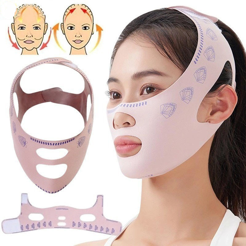 New Elastic Face Slimming Bandage V Line Face Shaper Women Chin Cheek ...
