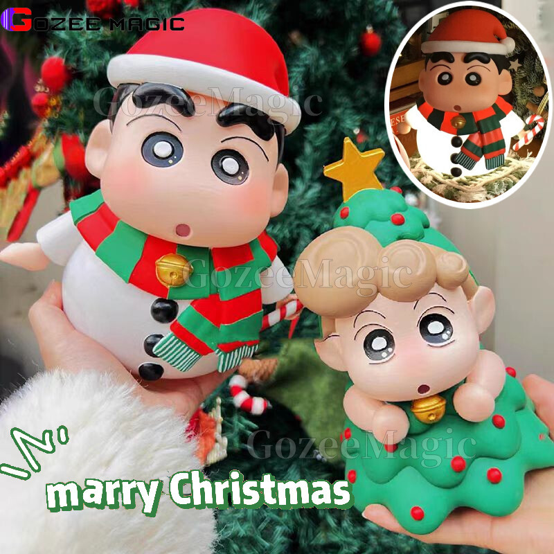 Crayon Shin Chan Action Figurines Doll Christmas Cosplay With Lamp Shin ...