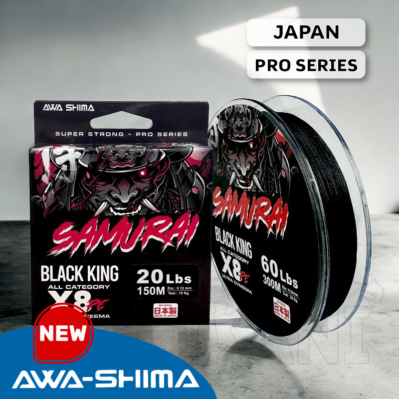 AWASHIMA SAMURAI BLACK KING JAPAN PRO TALI PANCING SULAM X8 PE FISHING ...