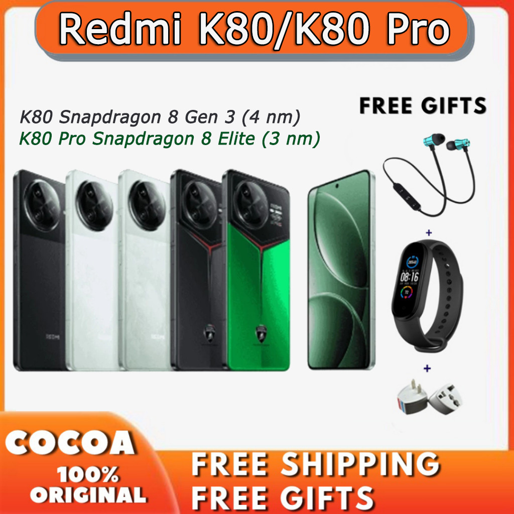 (Newest) Xiaomi Redmi K80 Snapdragon 8 Gen 3 (4 nm) / Redmi K80 Pro Snapdragon 8 Elite (3 nm ...