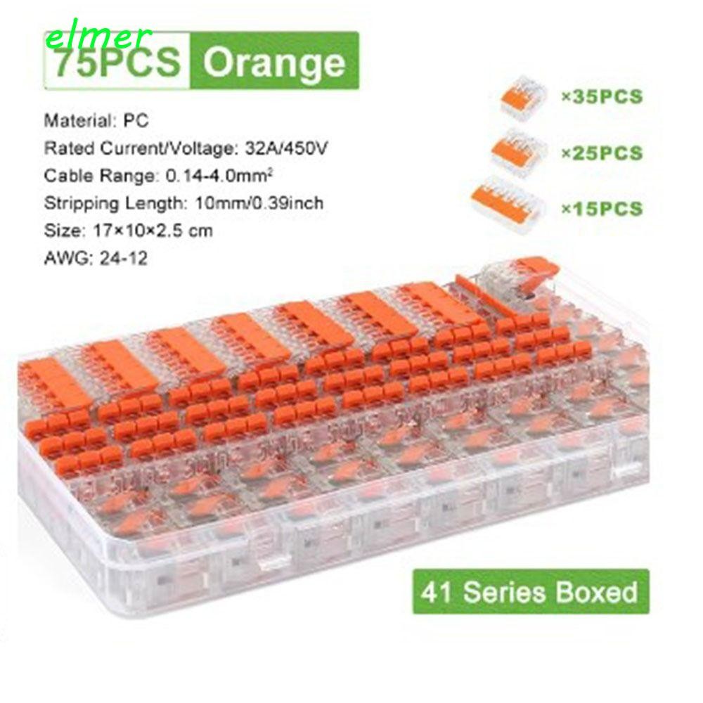 ELMER 75Pcs /Box Electric Cable Clamp, Push-in Insulated Electrical ...