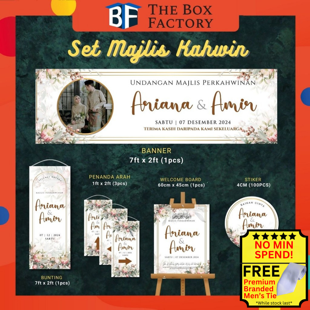 [Customised] PAKEJ KAHWIN Wedding Banner Package Kad Kahwin, Bunting ...