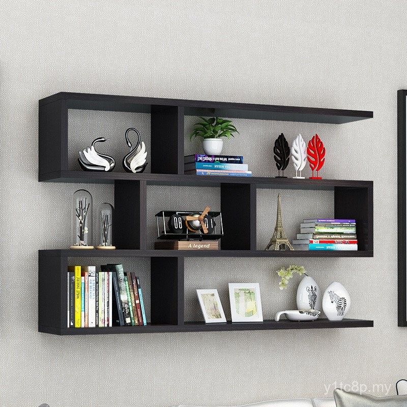 Rak buku atas dinding kreatif, rak gantung aksesori, partisi hiasan ...