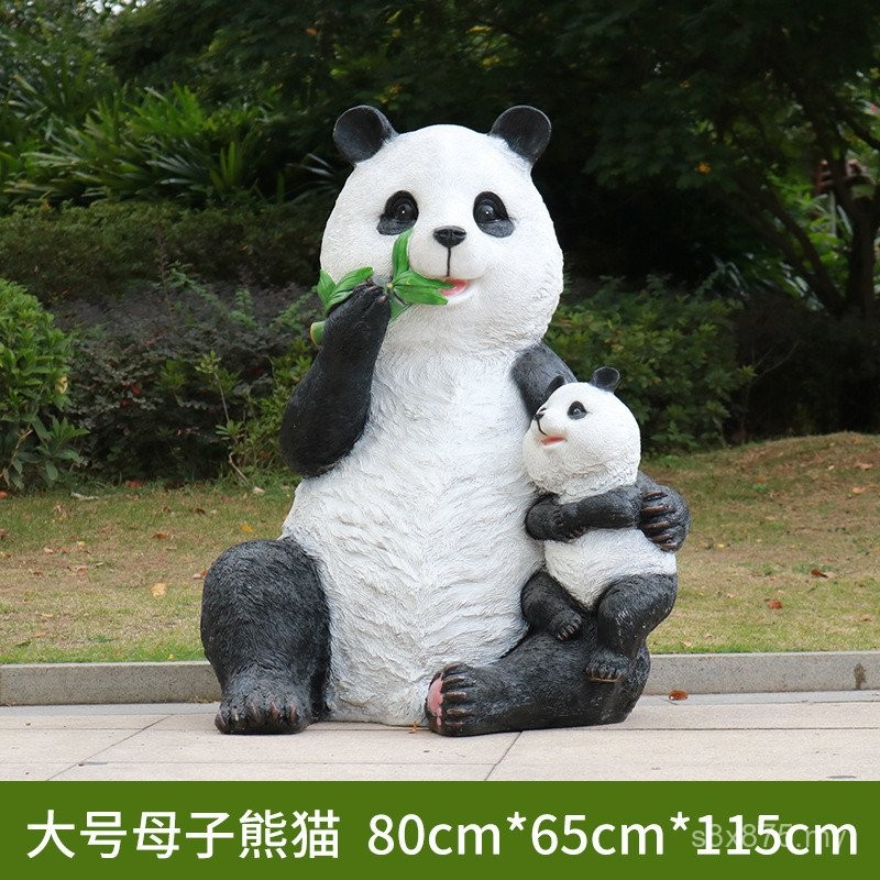 Simulasi panda arca taman luaran lanskap aksesori lakaran plastik ...