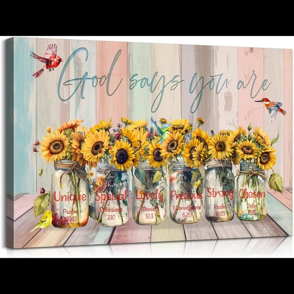 Cetak Seni Ayat Alkitab Bunga Matahari Tuhan Berkata Anda Kuat Mazmur ...