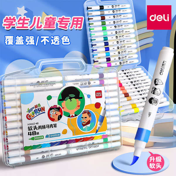 colour pencil pencil warna Penanda akrilik hujung lembut Deli, pen ...