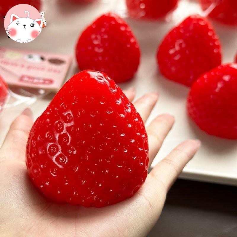 Funny Toys Simulation Strawberry Squeeze Toy TPR 3D Strawberry Pinch ...