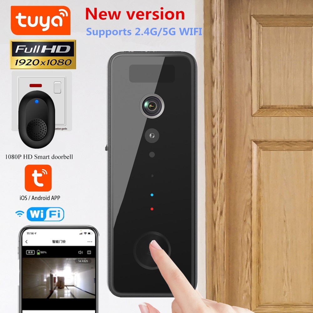 5G WiFi Smart Intercom Video Doorbell Camera Night Vision Electric Door ...