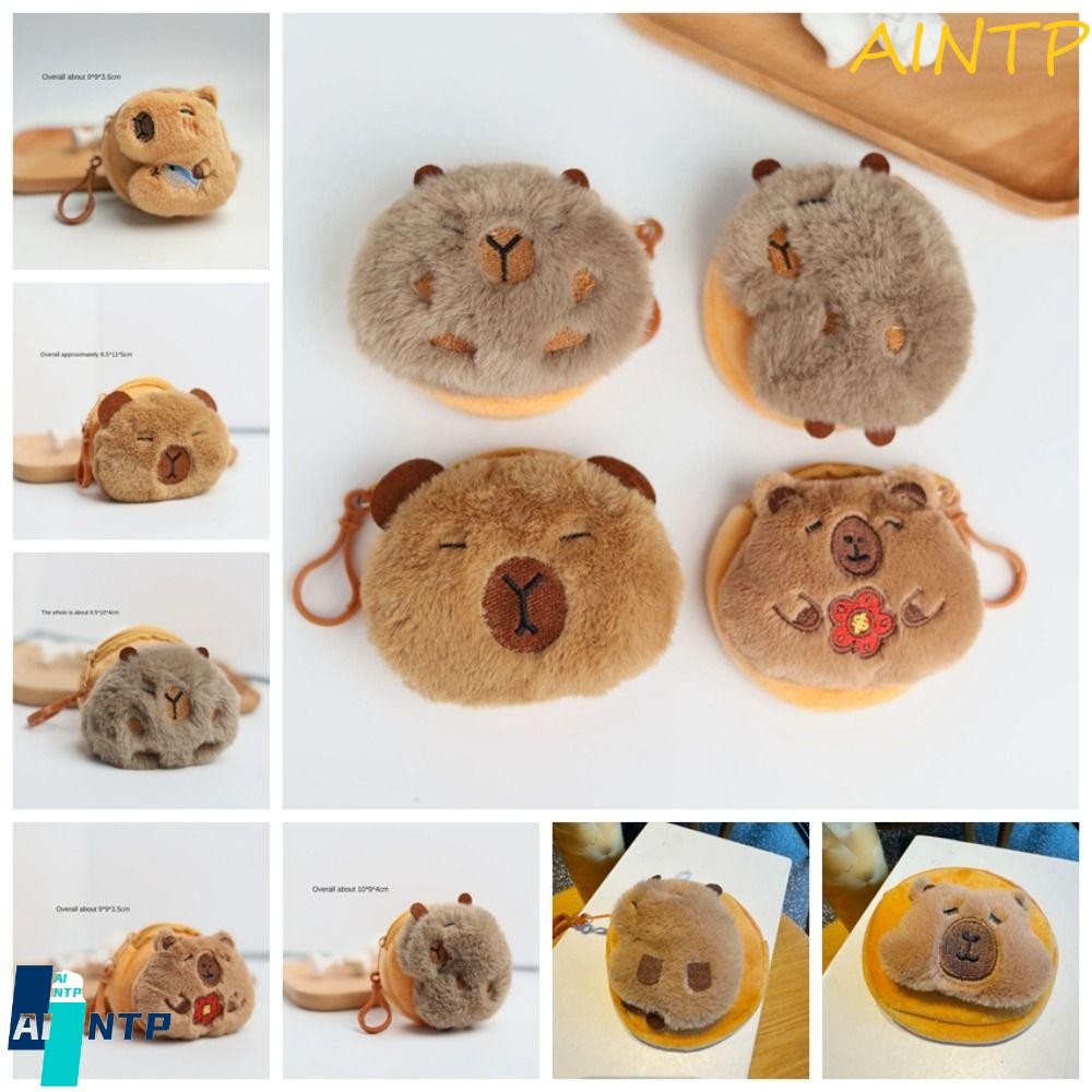 AINTP Capybara Plush Coin Purse, Portable Cartoon Animal Capybara Purse ...