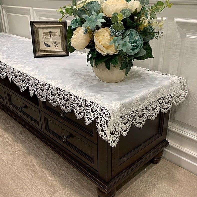 European Style TV Cabinet Tablecloth Lace Fabric Rectangular Dressing ...