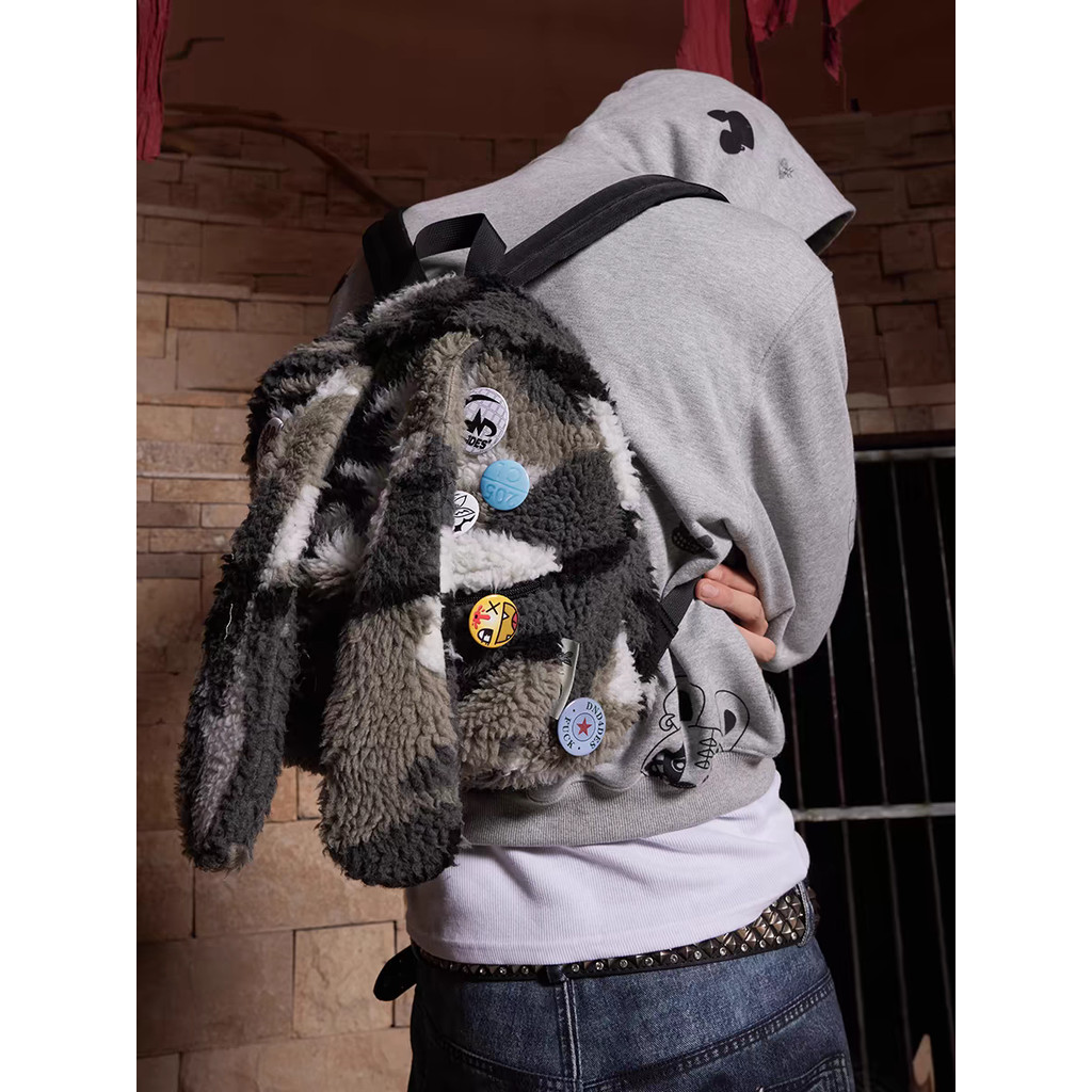 Dnd4des Original Retro Millennium y2k Rabbit Ear Camouflage Plush ...
