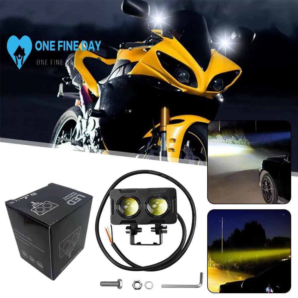 60w Motorcycle Led Lens Spotlight Double Lenses Spotlight Auxiliary ...
