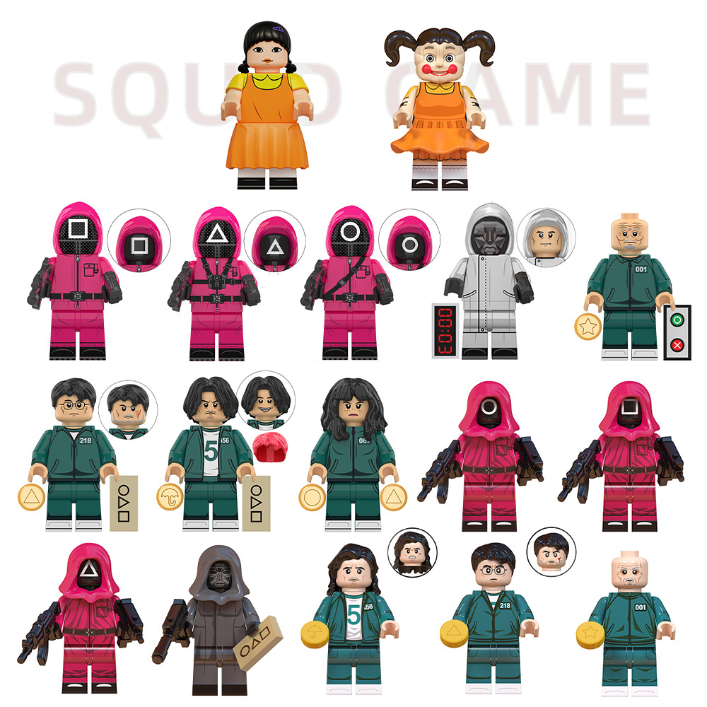 Squid Game Series Minifigures Wooden Man Building Block Toys | Shopee ...