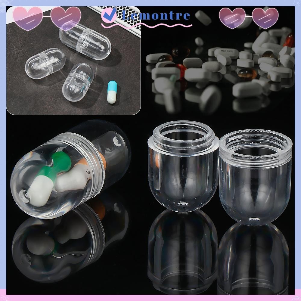 LEMONTRE 5Pcs/set Empty Capsule Shell Transparent Mini Portable ...