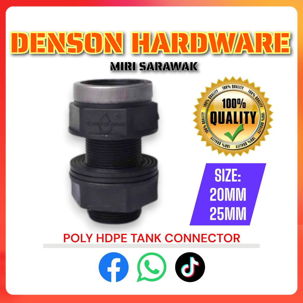 HDPE Poly Tank Connector Water / Poly Tanki TC 3/4" (20mm) / 1" (25mm ...