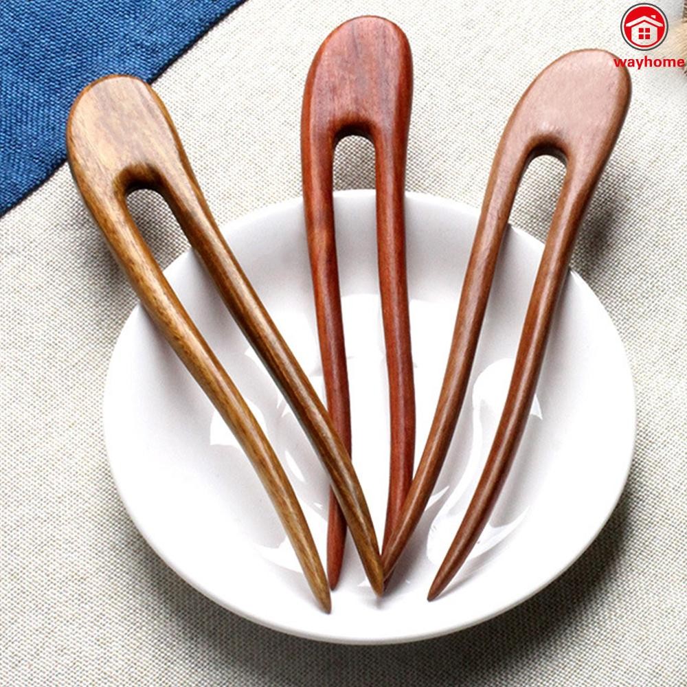 Chinese Hairpins Double Forks Classy Rosewood Headdress with U-shape ...