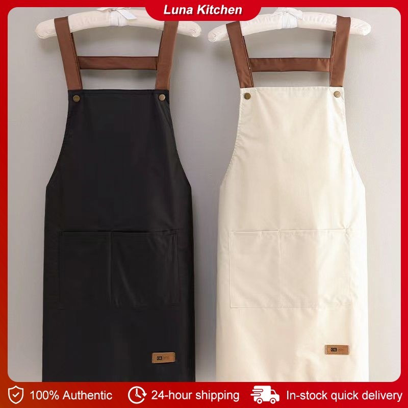 Waterproof Apron Coffee Shop Barber Working Bib Kitchen Cooking Aprons ...