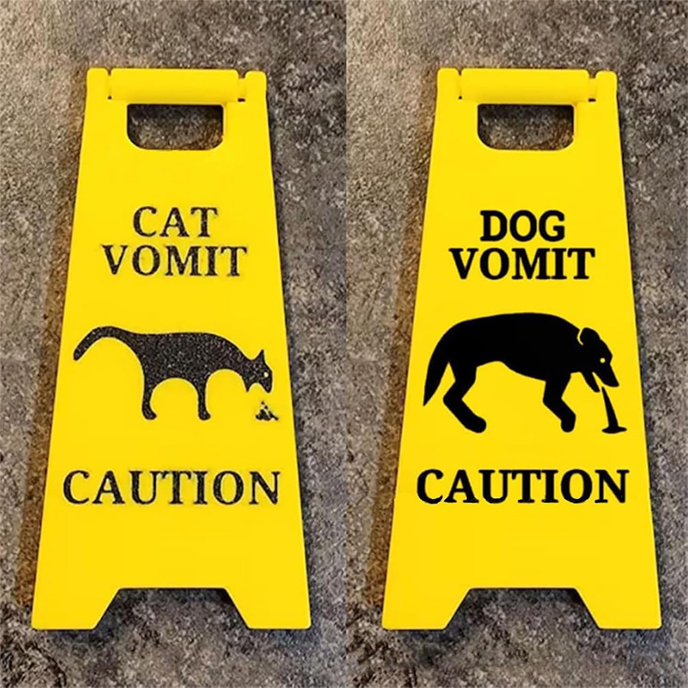 Cat/Dog Vomit Sign Cat Warning Sign Decoration Funny Yard Warning Sign ...