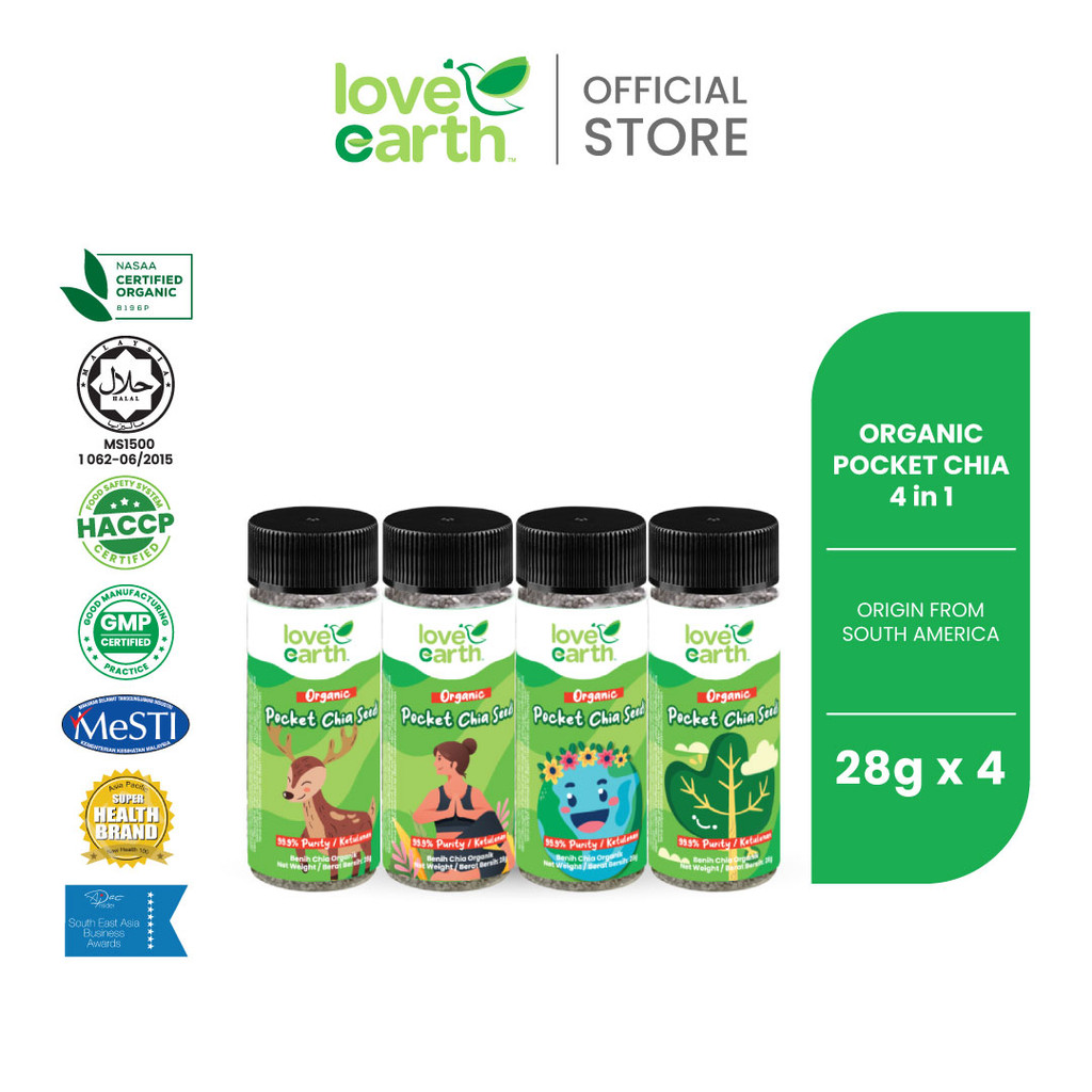 Love Earth Organic Pocket Chia 4 in 1 (28g x 4) | Shopee Malaysia