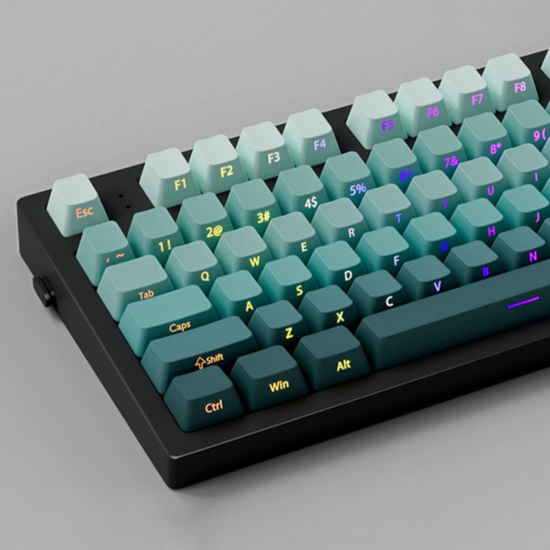 Deep Sea Cherry Profile 135-Key Double Shot PBT Keycaps Side-lit RGB ...