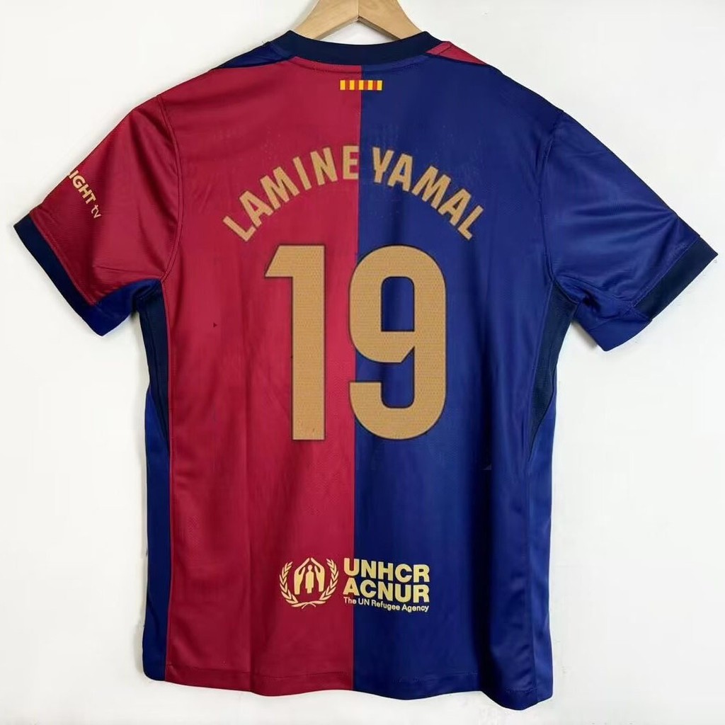 Barcelona home and away jerseys, number 9 for fans, number 19 for ...