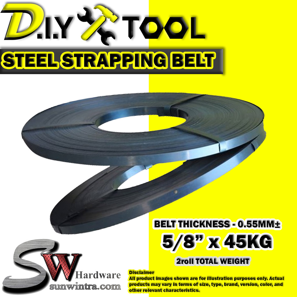 SW Hardware Heavy Duty High Quality Steel Packing Belt 45KG (2ROLL ...