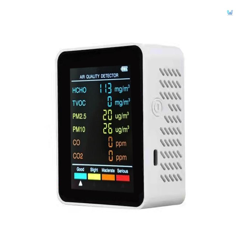 6 In 1 PM2.5 PM10 HCHO TVOC CO CO2 Multifunctional Air Quality Detector ...