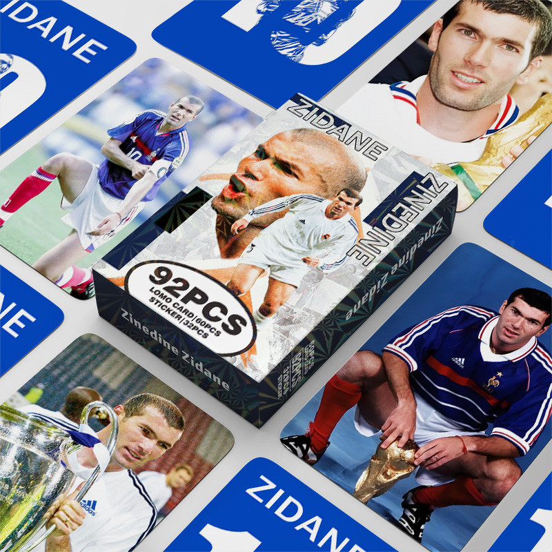 92pcs/box Football Superstar Zinedine Zidane Photocards Zinedine Zidane ...