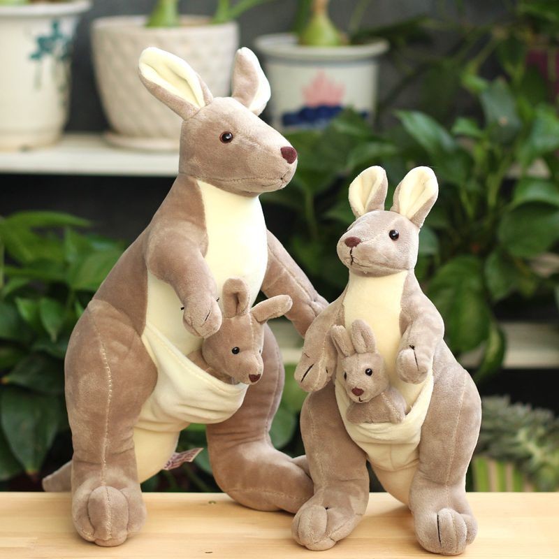 Simulation Kangaroo Plush Toy Mother Child Kangaroo Ragdoll Birthday Gift Children Doll Doll ...