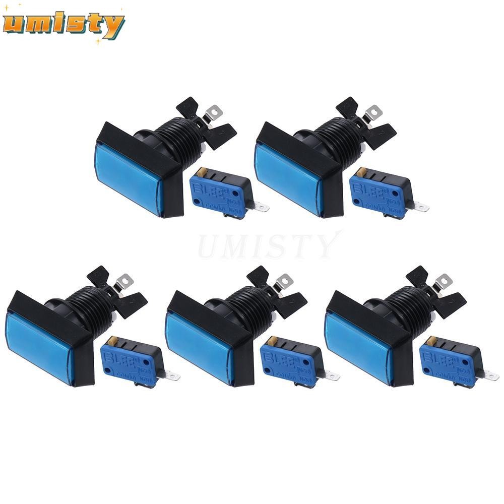UMISTY 5pcs Push Button Switch, Micro Switch Rectangle Game Push Button, Professional Red Yellow ...