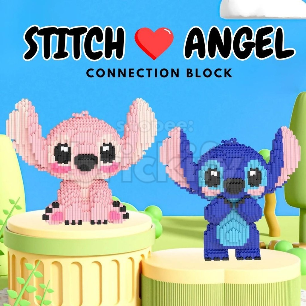 26cm Stitch and Angel Building Blocks [Connection Block] | Shopee Malaysia