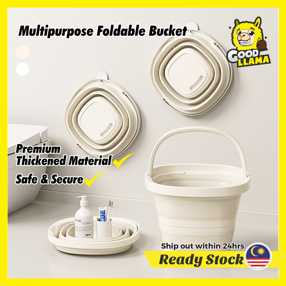 Multipurpose Foldable Bucket with Handle Large Outdoor Fishing Water ...