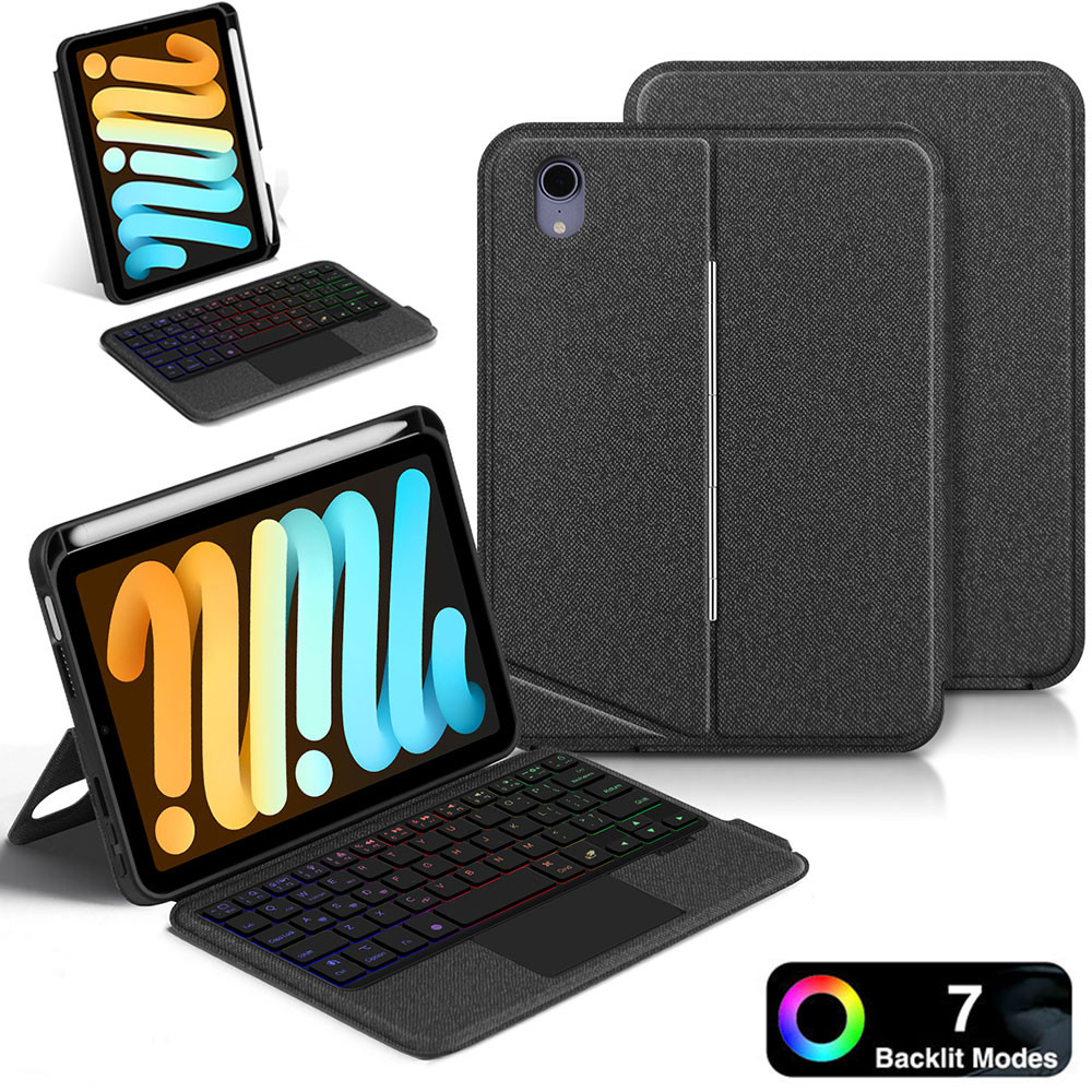Touchpad 7 Color Backlit Bluetooth Keyboard + Magnetic Detachable ...