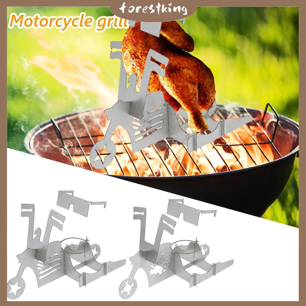 Stainless Steel Roast Chicken Holder Rack Upright Roaster BBQ Stand ...