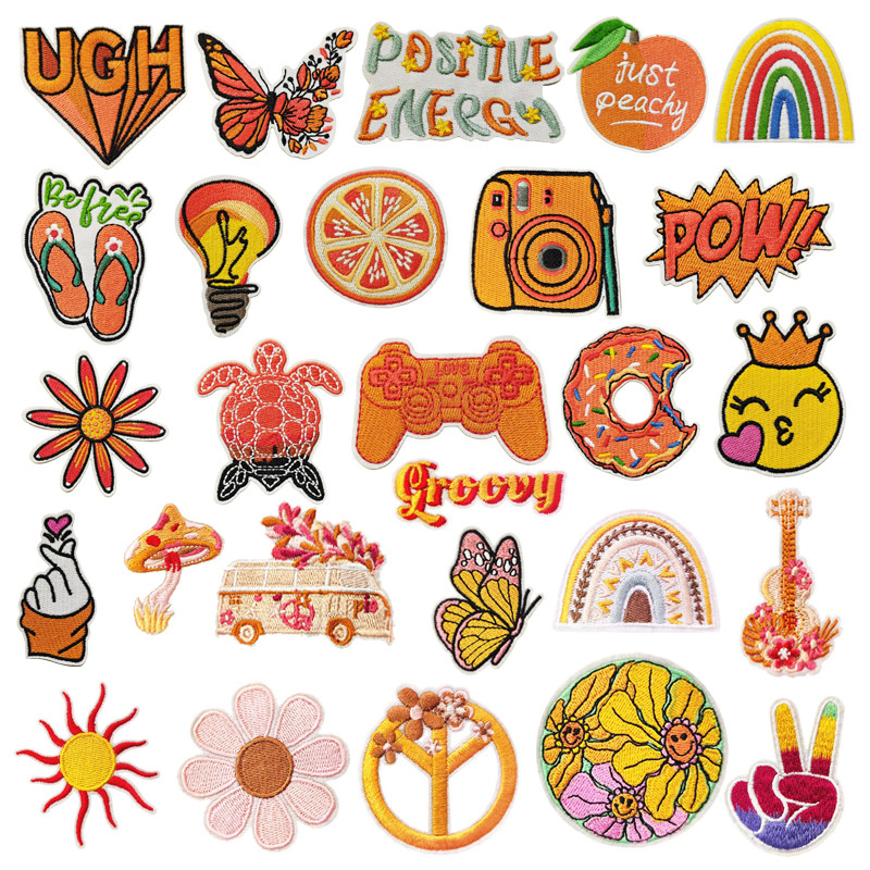 Ironing Patch Computer Embroidery Sticker Cartoon Flower Cloth Sticker ...