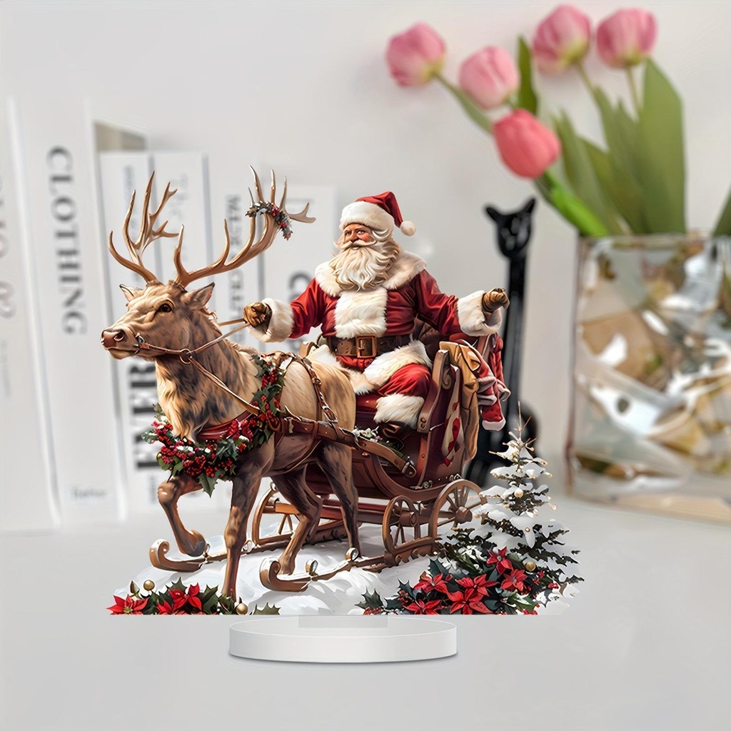 2d Christmas Santa Claus Stand Sign Tabletop Ornament Christmas ...