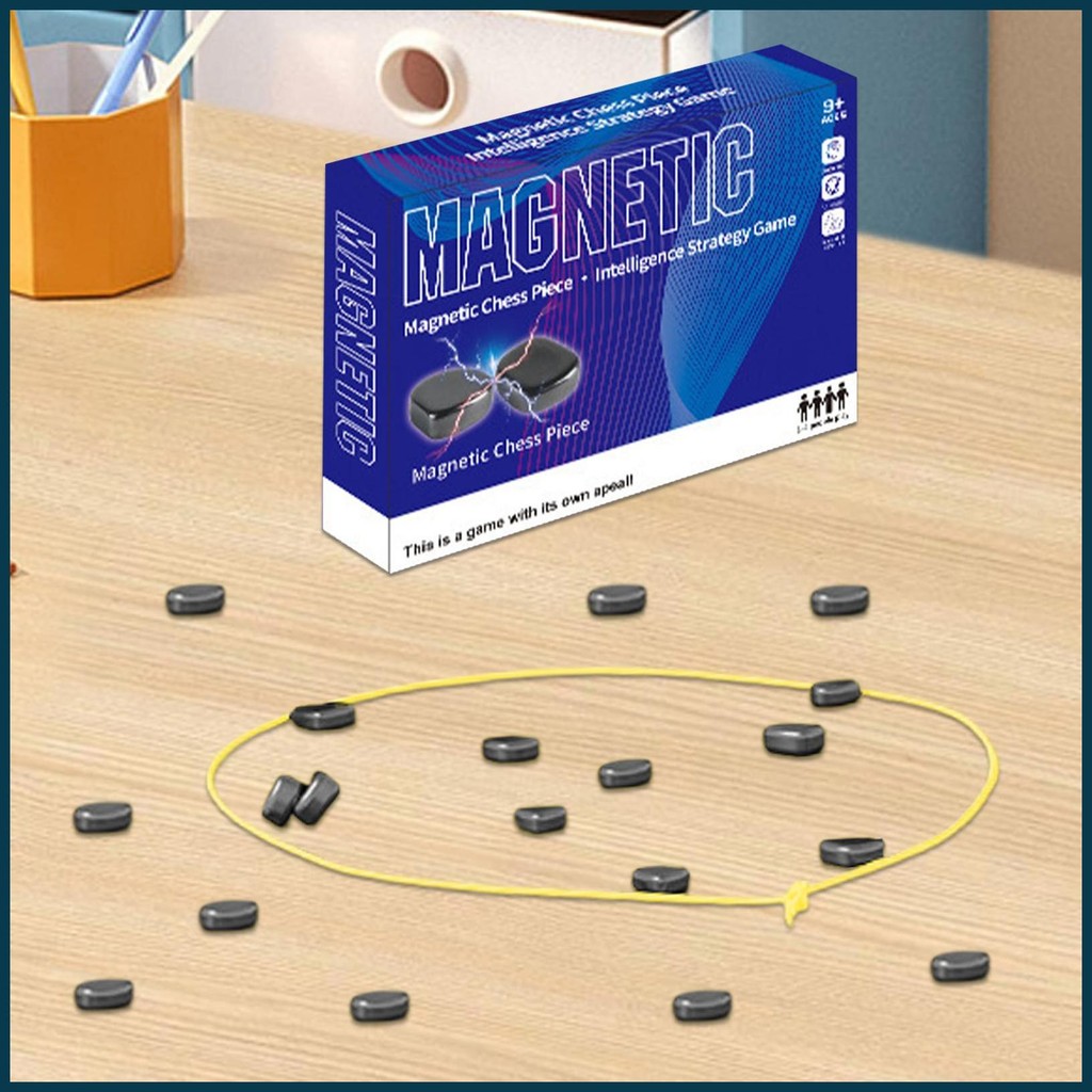 Magnetic Chess Game 20 Stones Magnet Game with String Desktop Puzzle ...