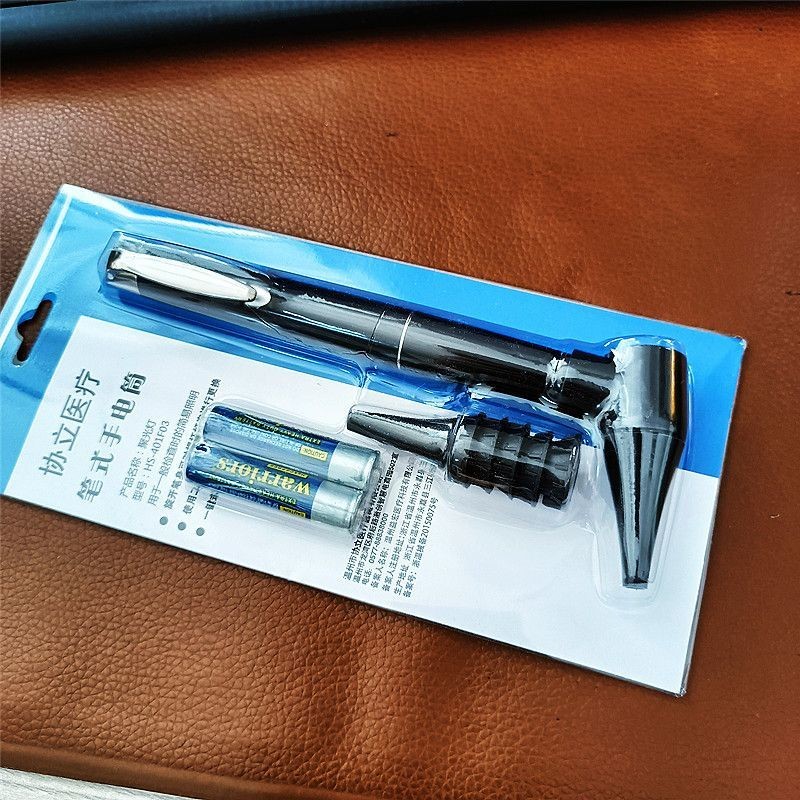Simple Ear Inspection Mirror Medical Pen Test Flashlight Yellow Light ...