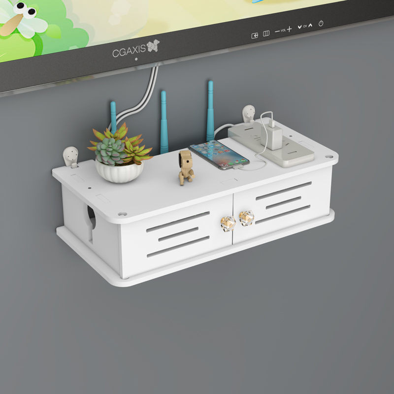 Living Room TV Top Box Rack Router Storage Box Shelf wifi Shelf Wall ...