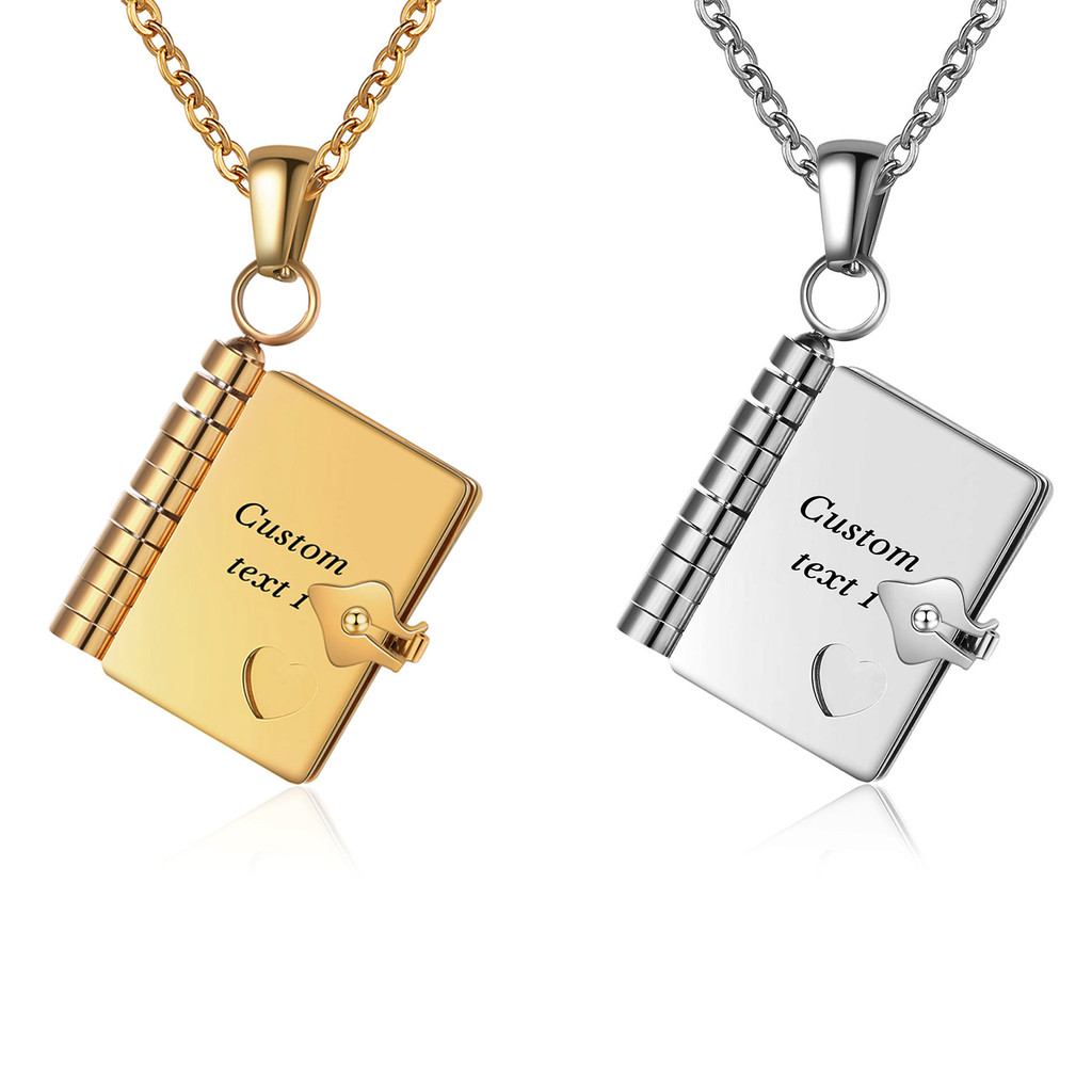 Customized Name Envelope Locket Necklace for Couple Engraved Love ...