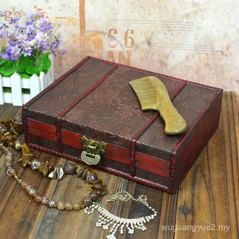 Retro Desktop Treasure Box Documents Sundries Jewelry Storage Antique ...