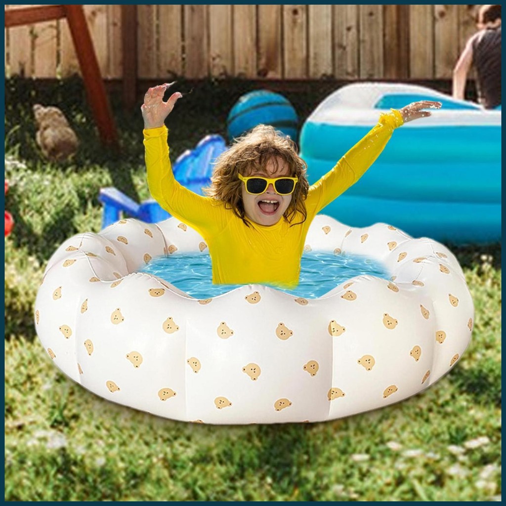 Kiddie Pool Petal Shape Foldable Pool Portable Kids Float Small Dip PVC ...