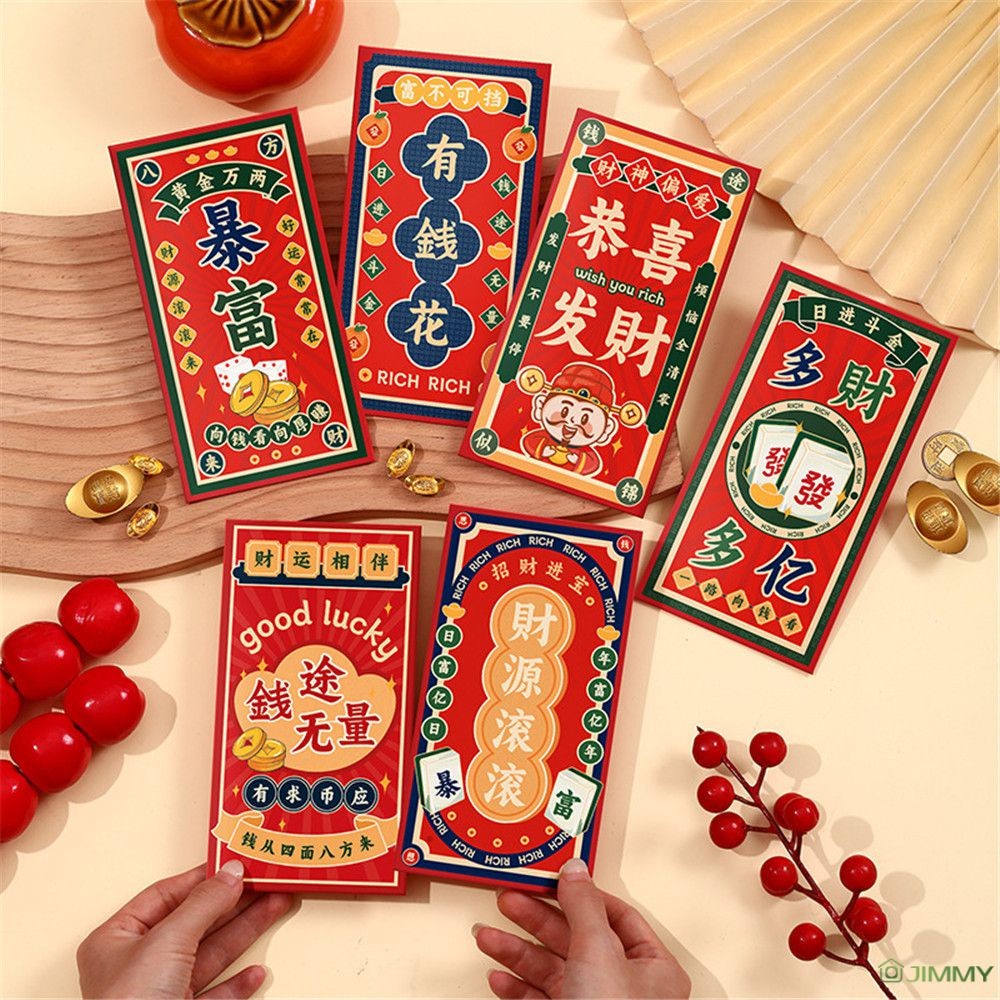 6PCS Spring Festival Red Envelope 2025 Chinese New Year Hongbao ...
