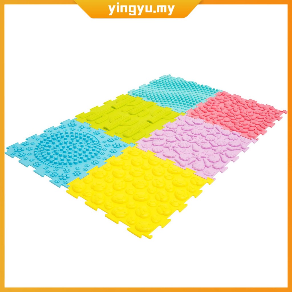 6 Pcs Sensory Mats Silicone Sensory Floor Tiles Stackable Puzzle Play ...