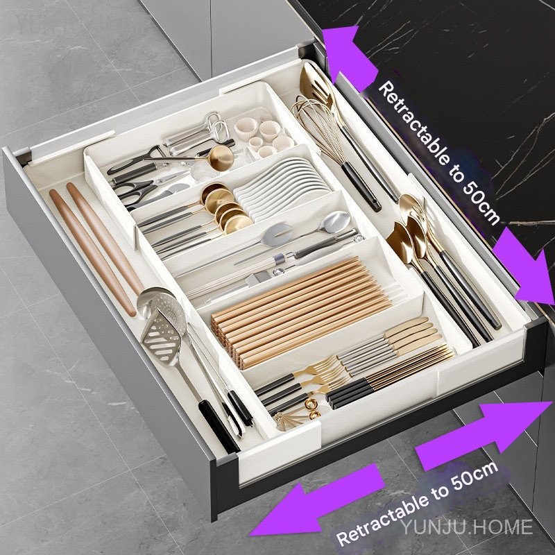 Kitchen Drawer Organizer Cutlery Organizer Retractable Cutlery Drawer ...