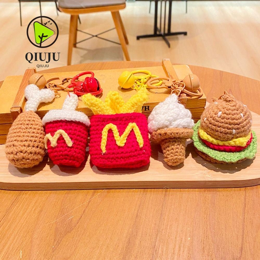 QIUJUU McDonald's Keychain, Ice Cream Hamburger Plush Toys, French ...